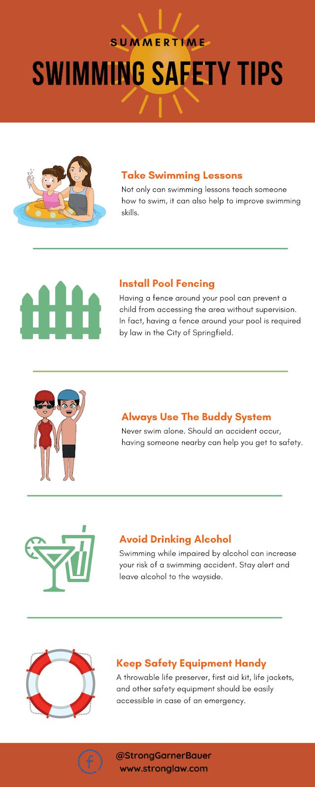 Swimming Safety Tips [INFOGRAPHIC] – Strong Law, P.C.